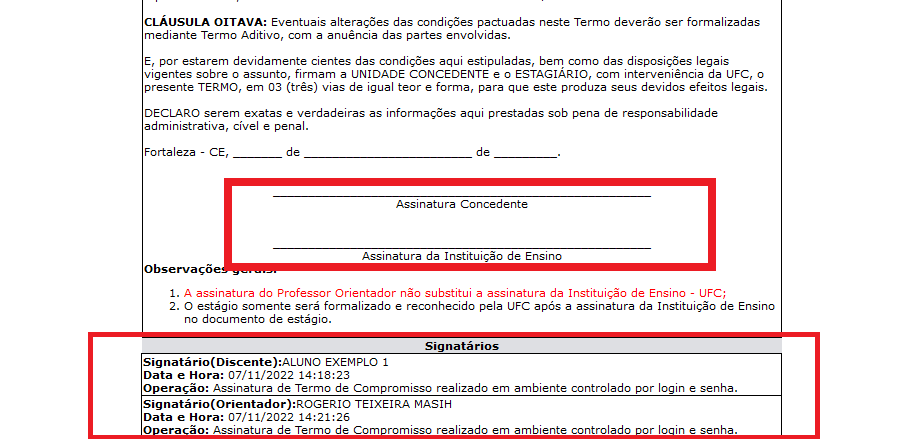 Rescisão – Coordenadoria de Estágios
